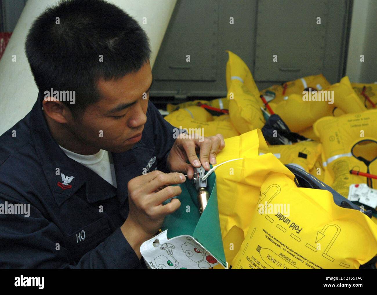 life preserver, preventive maintenance, USS Carter Hall (LSD 50 Stock ...