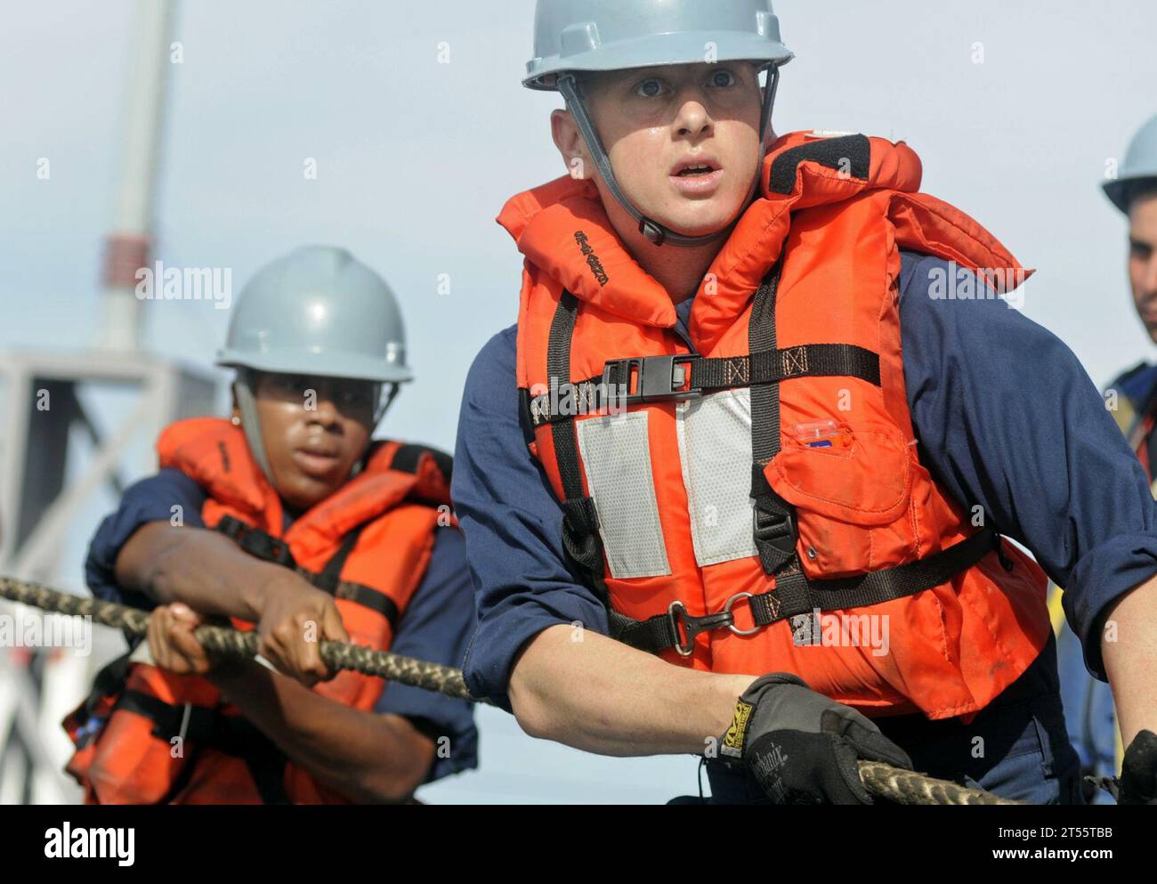life jacket, RAS, REPLENISHMENT AT SEA, Sailors, U.S. navy , USNS John ...