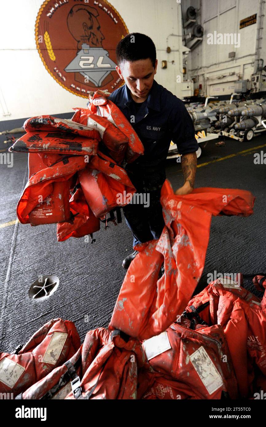 LIFE JACKETS, Sailor, U.S. Navy, USS Abraham Lincoln's (CVN 72 Stock ...