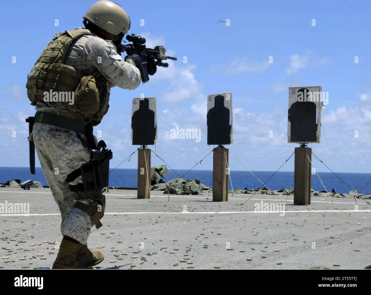 live-fire exercise, M4 service rifle, marines gun shoot, target, U.S ...