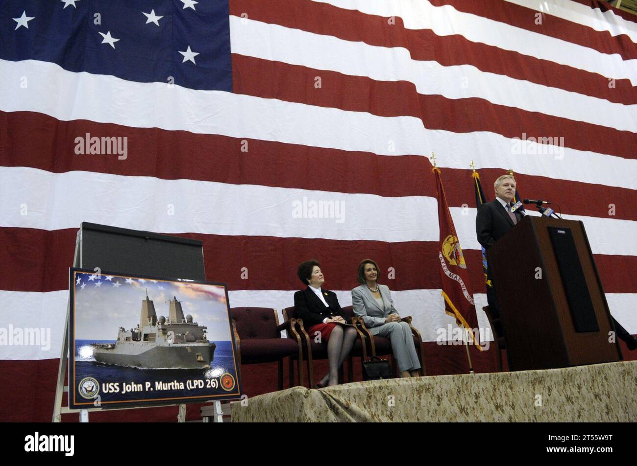 LPD 26, Ray Mabus, secnav, Secretary of the Navy, USS John Murtha Stock ...