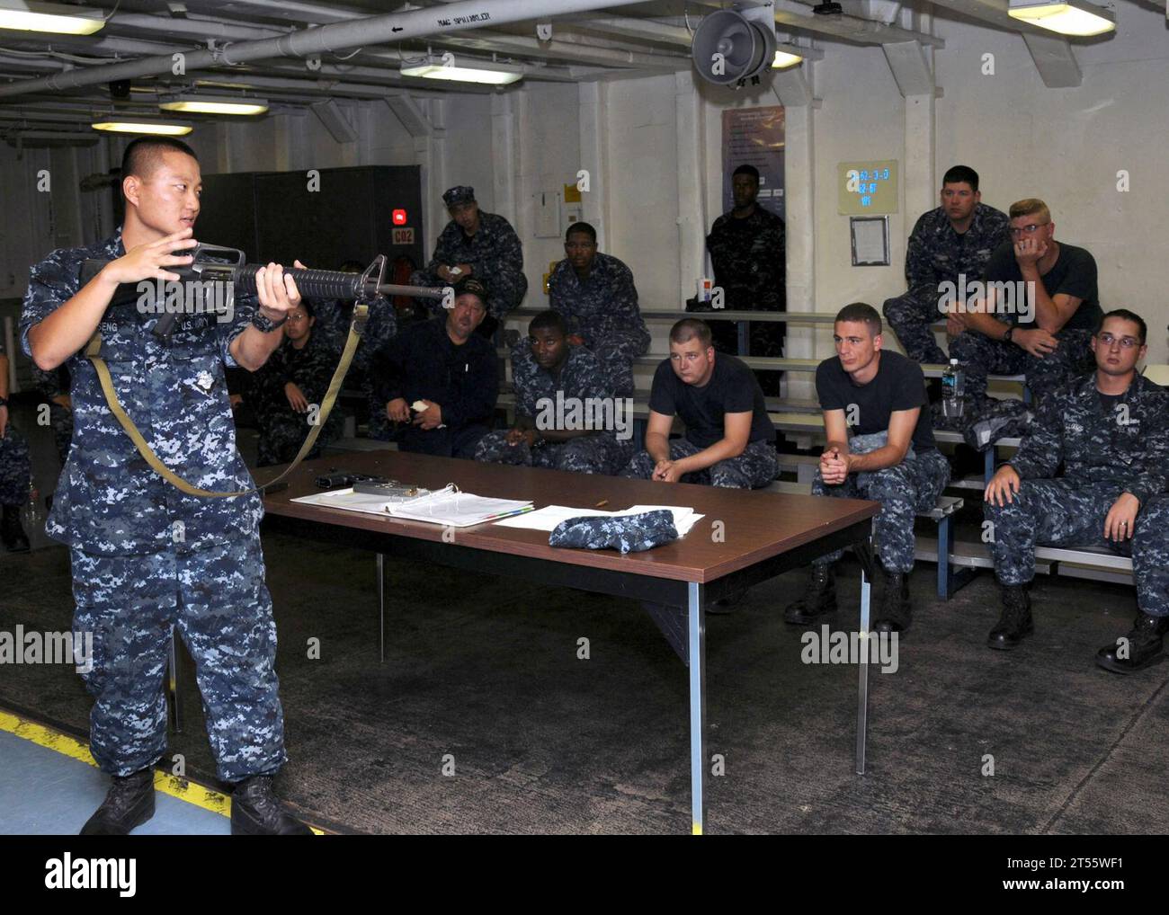 M16 service rifle, navy, submarine tender, training, U.S. Navy, USS ...