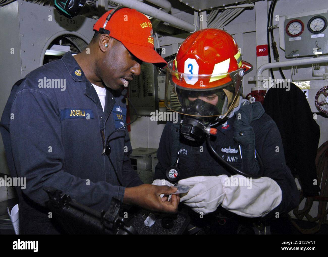 main space fire drill, Pacific Ocean, uss stethem Stock Photo - Alamy