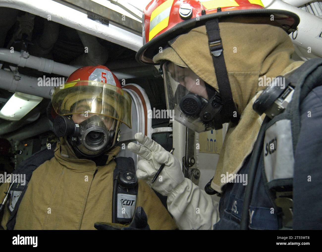 main space fire drill, USS Shiloh Stock Photo - Alamy