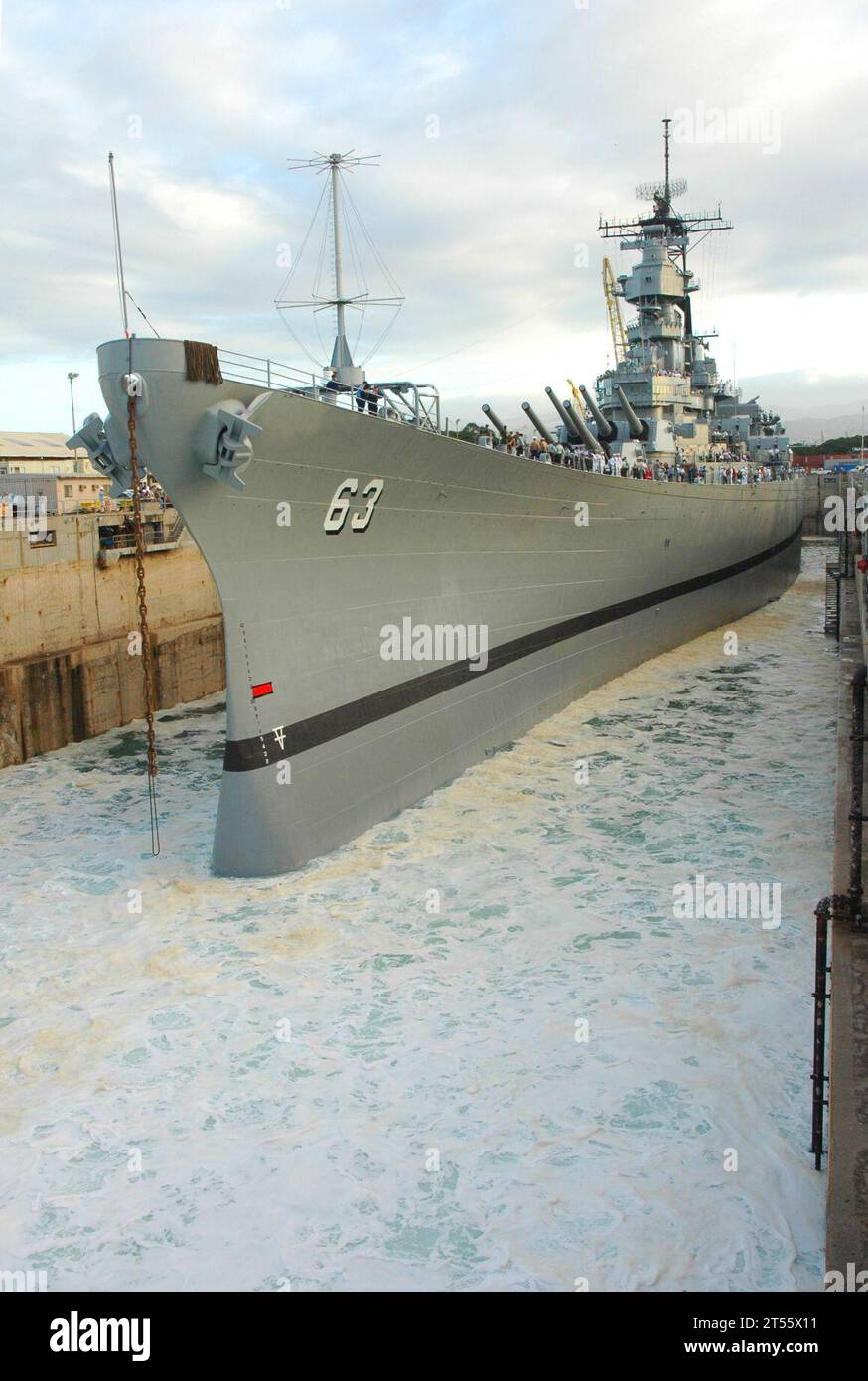 maintenance, Pearl Harbor Naval Shipyard, repair, undock, USS Missouri ...