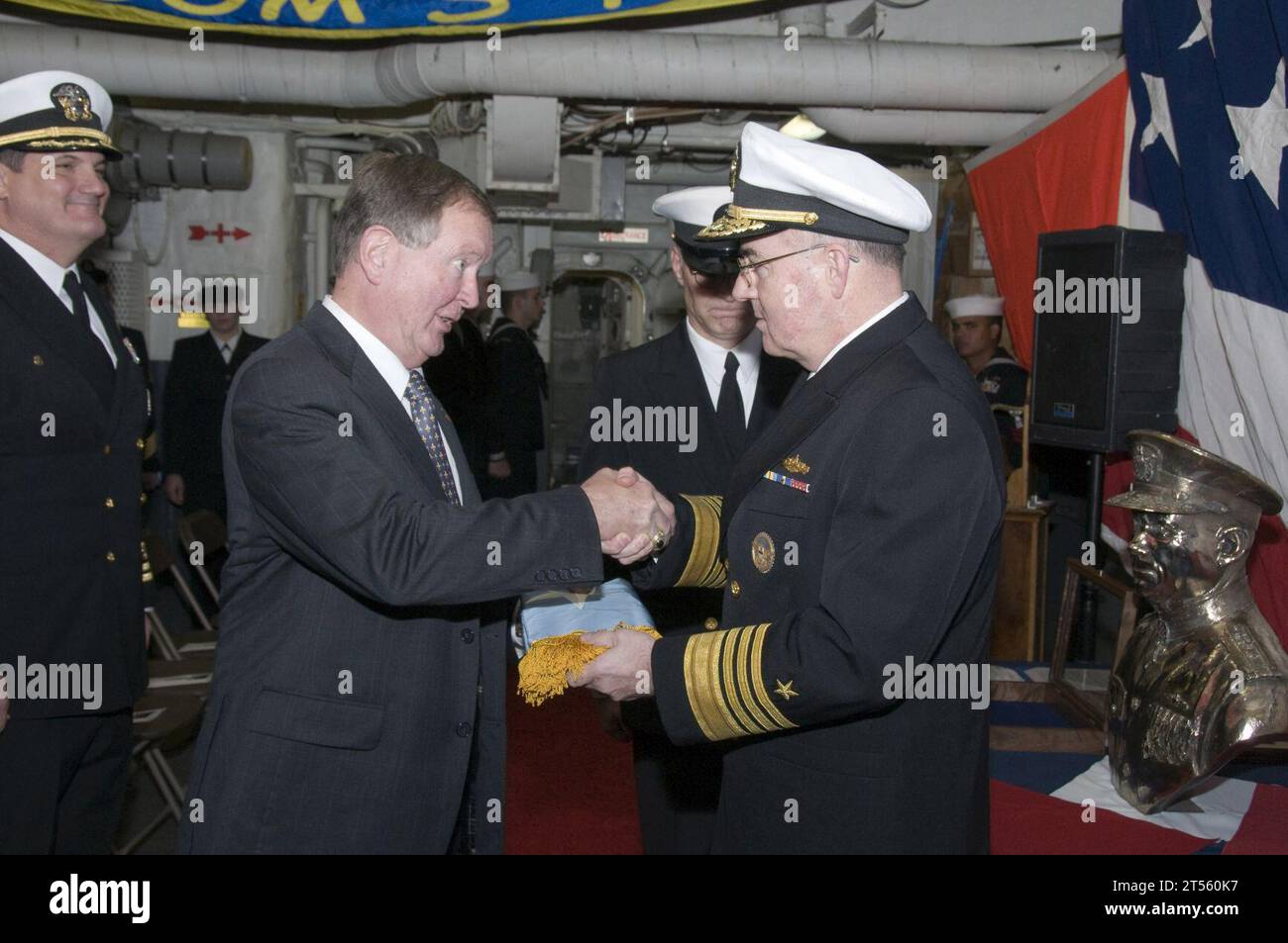 Medal of Honor flag, people. Adm. J.C. Harvey Jr., USS Bulkeley (DDG 84 ...