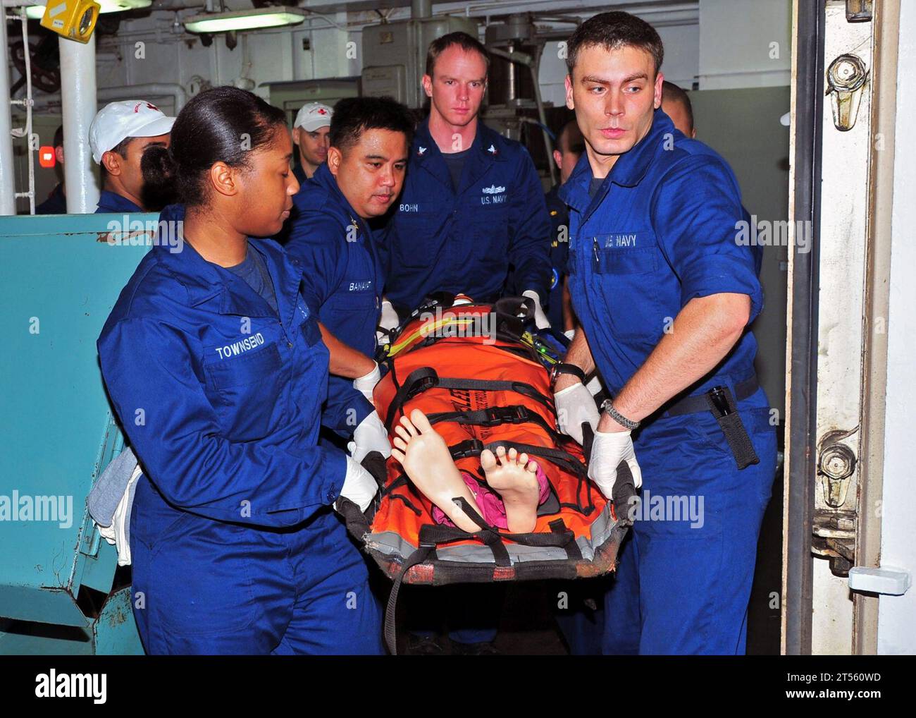 medical drill., medical simulation dummy, navy, submarine tender, U.S ...