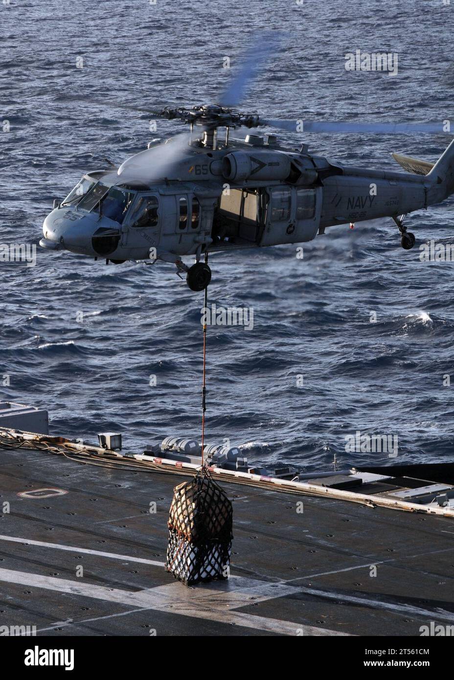 Mediterranean Sea, MH-60S Sea Hawk helicopter assigned to the Chargers ...