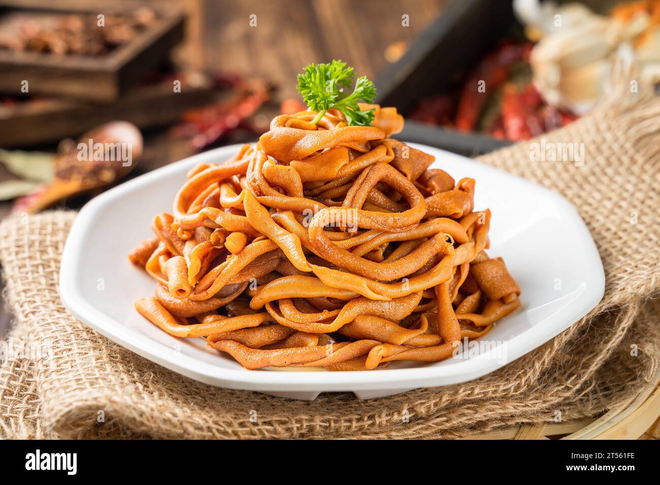 Marinated duck Intestines in Spiced Sauce Stock Photo - Alamy