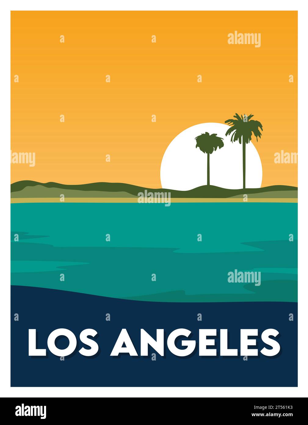 Los angeles skyline at dusk Stock Vector Images - Alamy