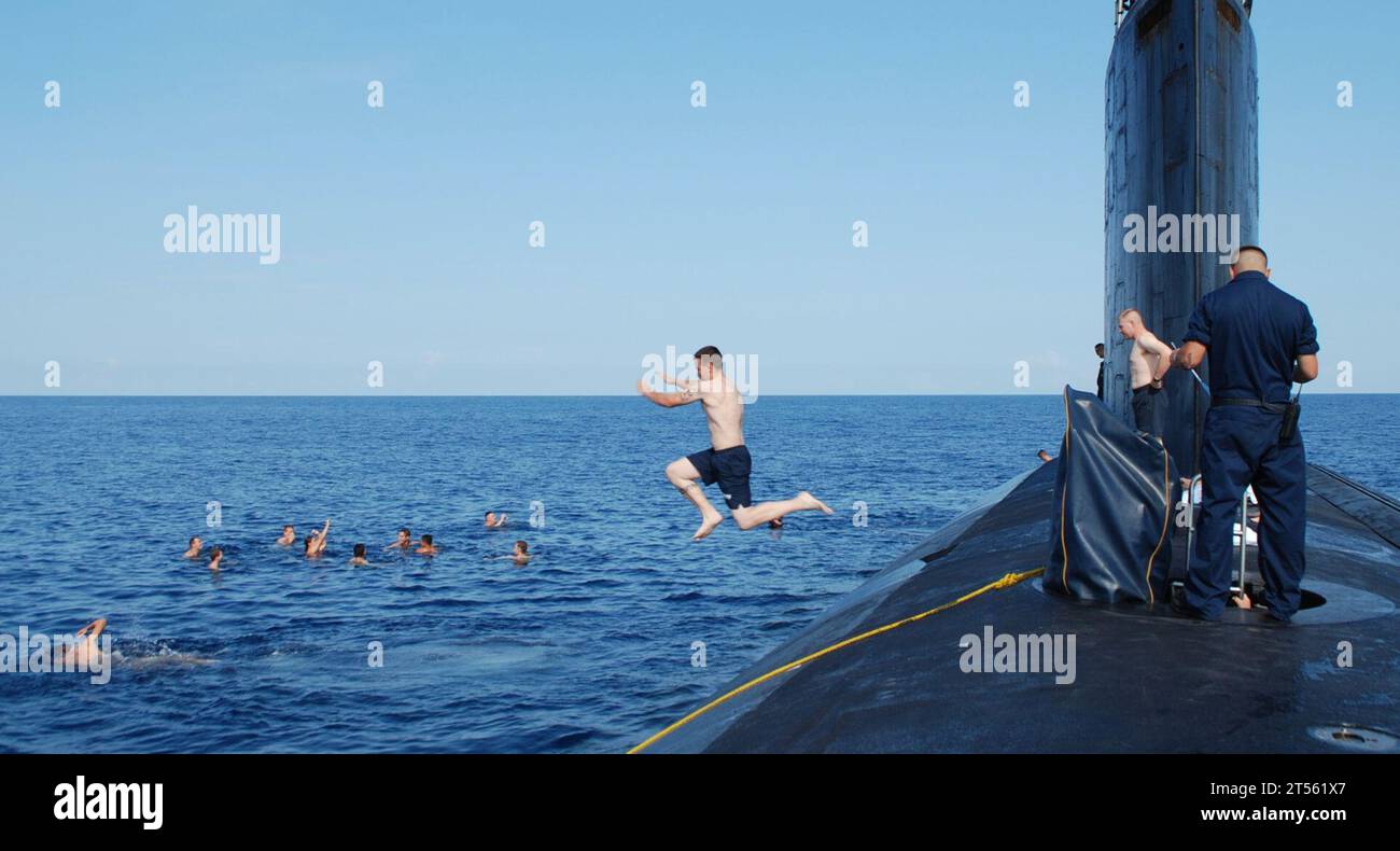 Midshipmen, Sailors, Submarine, swim call, U.S. Navy, USS Virginia (SSN ...