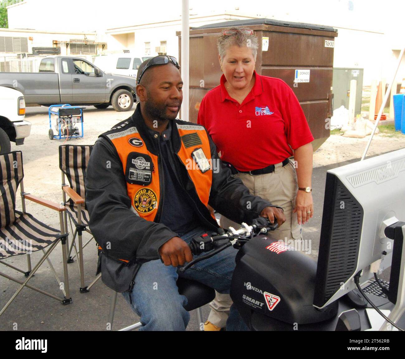 motorcycle simulator, traffic safety training Stock Photo - Alamy