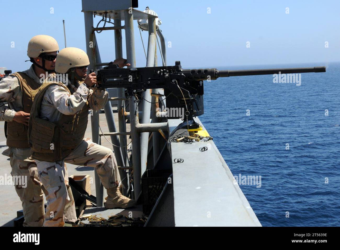 MSRON 1, Shark Tank 2010, trianing .50-caliber machine gun, U.S. Navy ...