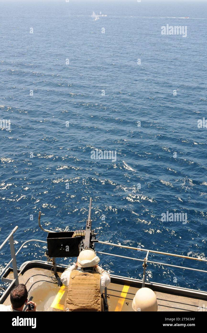 MSRON 1, Shark Tank 2010, trianing .50-caliber machine gun, U.S. Navy ...