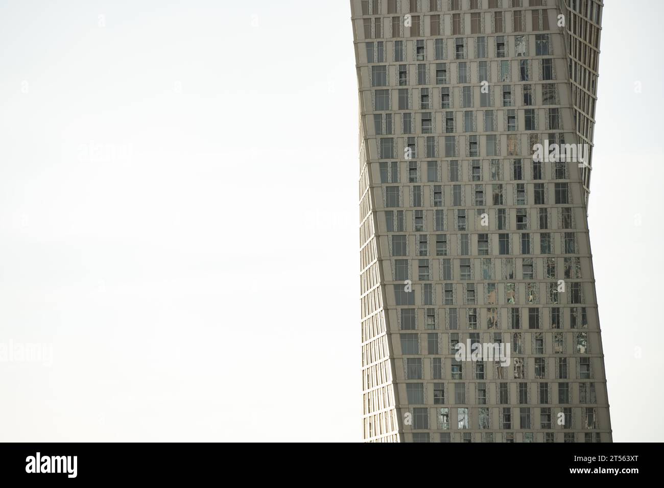 Close-up view of some modern skyscrapers and towers in Dubai Marina ...