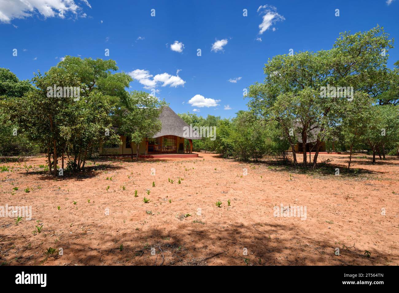 Guest bungalow of the Wildacker guest farm in the northern Kalahari ...