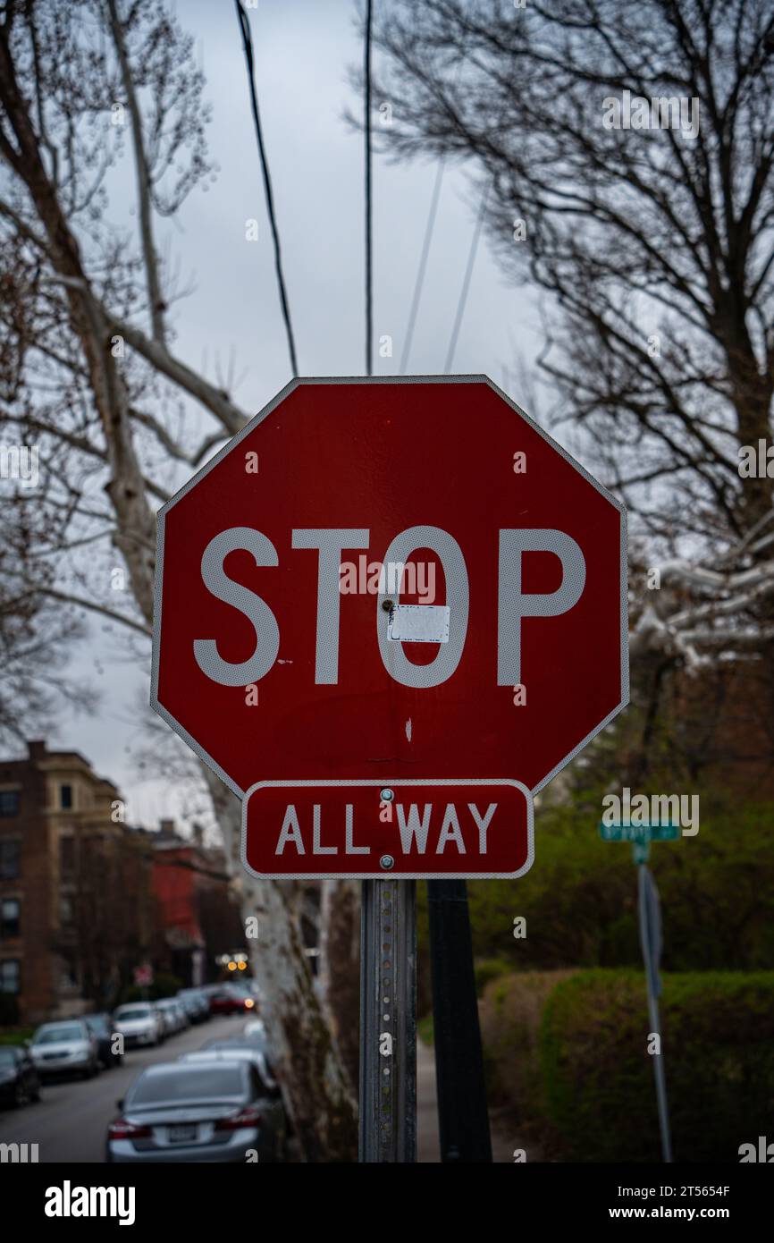 Stop all way Sign USA Stock Photo - Alamy