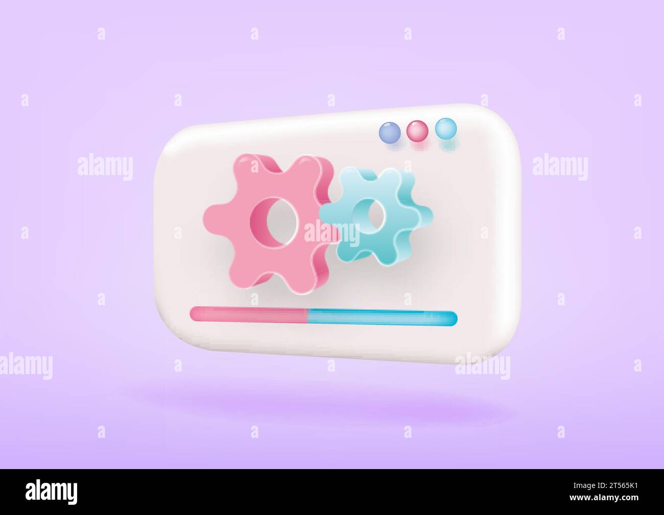 System update 3d Vector concept. 3d morphism gear for mobile app design ...