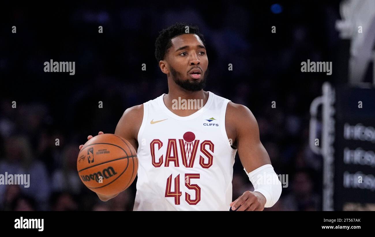Cleveland Cavaliers' Donovan Mitchell (45) during the first half of an ...
