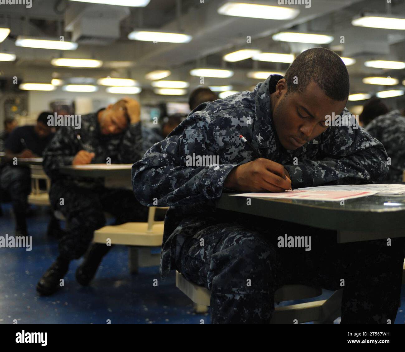 Navy-wide E-5 advancement exam, Pacific Ocean, USS Makin Island (LHD 8 ...