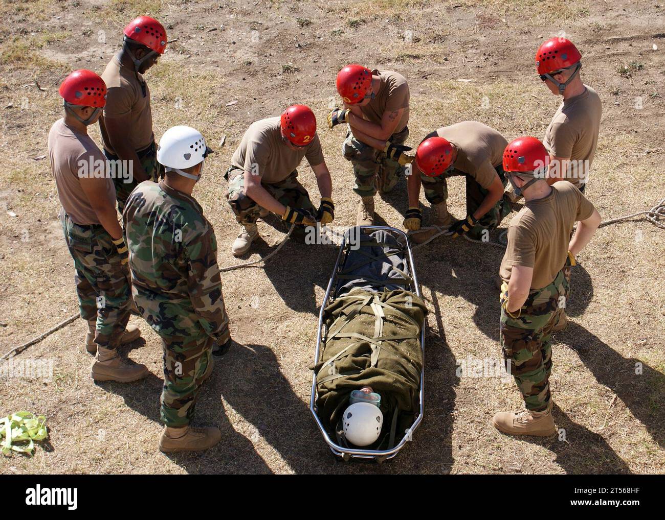 NMCB-5, rope rescue technique Stock Photo - Alamy