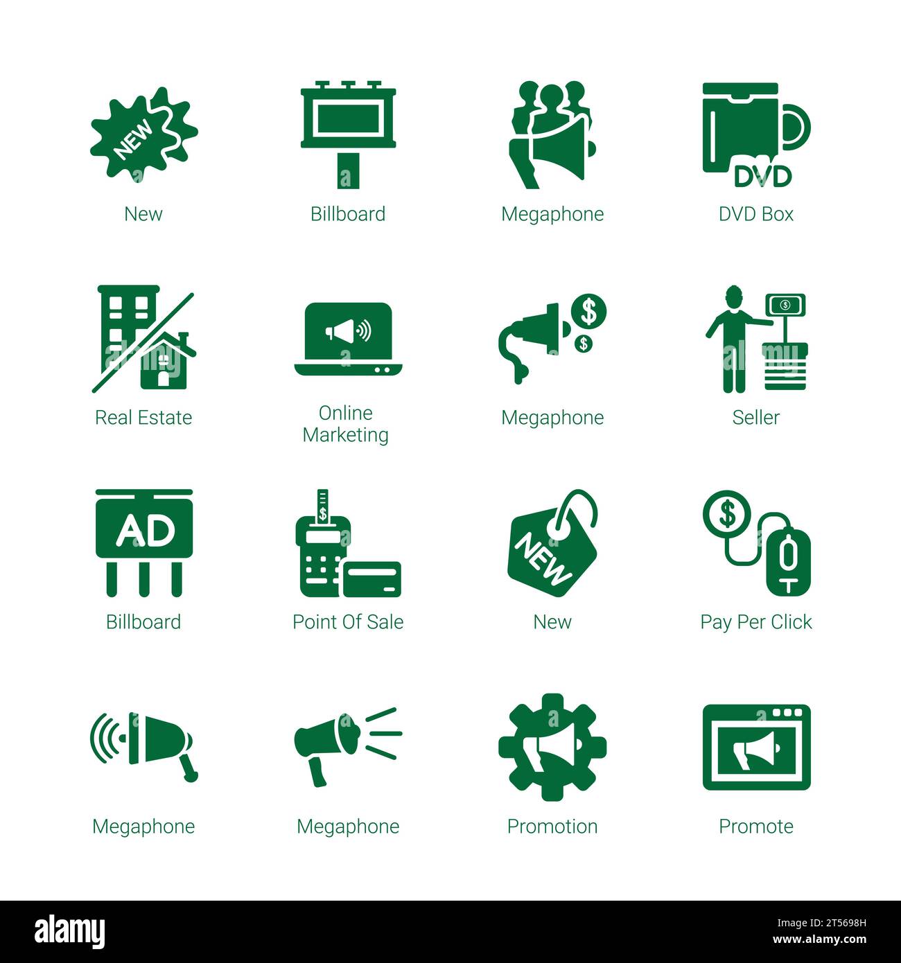 Advertising icons Royalty Free Vector Image Stock Vector Image & Art ...