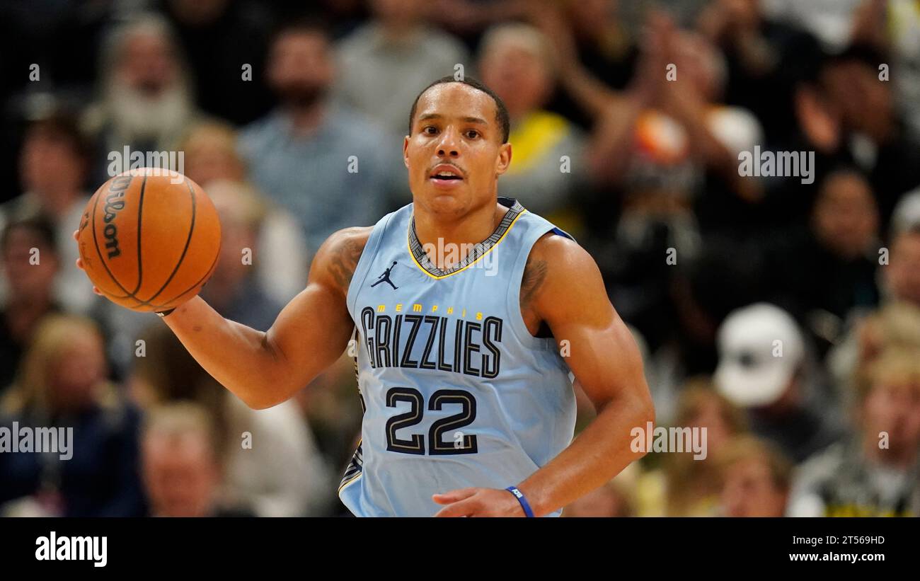Memphis Grizzlies guard Desmond Bane (22) brings the ball up court ...
