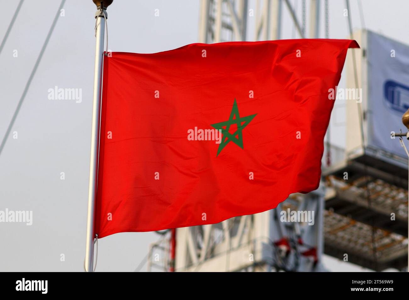 The national flag of the Kingdom of Morocco as a participating country ...