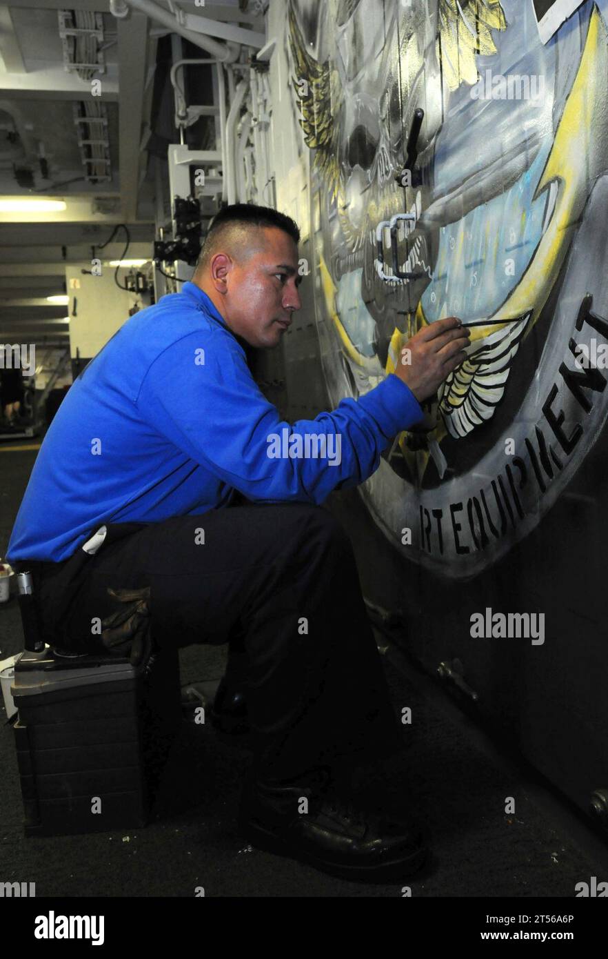 painting, Sailor, U.S. Navy, USS George H.W. Bush (CVN 77 Stock Photo ...