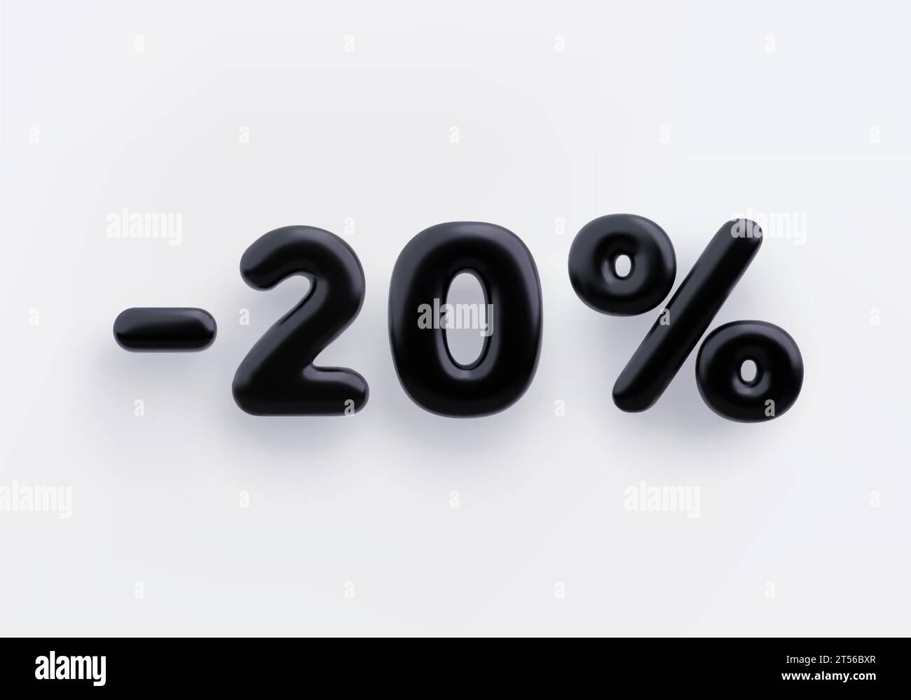 Black 3D discount sign minus 20 percent on a white background Stock ...