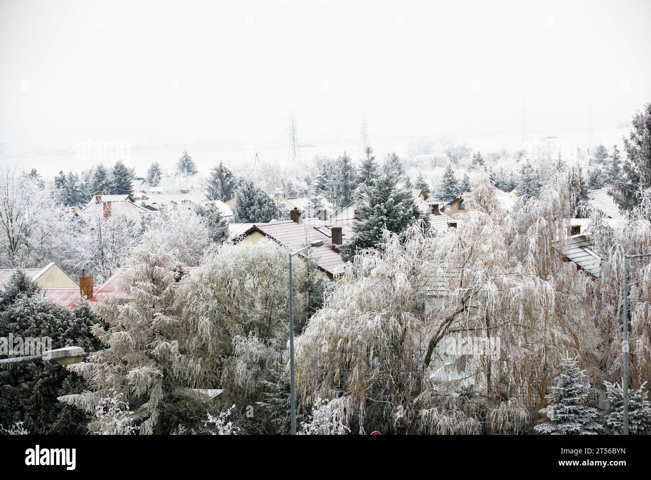 Winter panorama of a suburban housing estate Stock Photo - Alamy