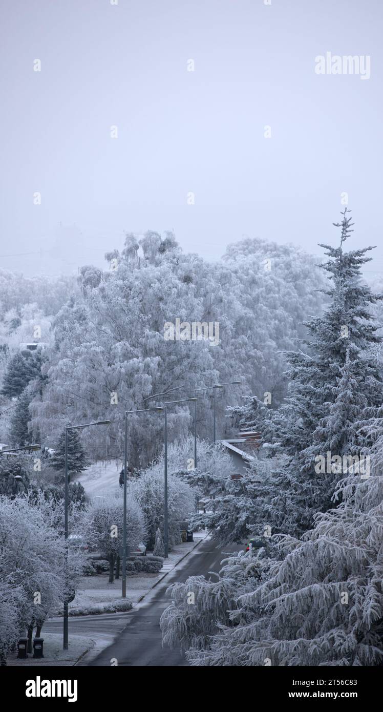 Winter panorama of a suburban housing estate Stock Photo - Alamy