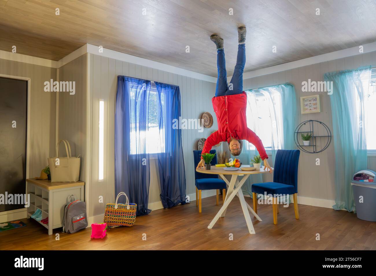 Upside down house fun Stock Photo - Alamy