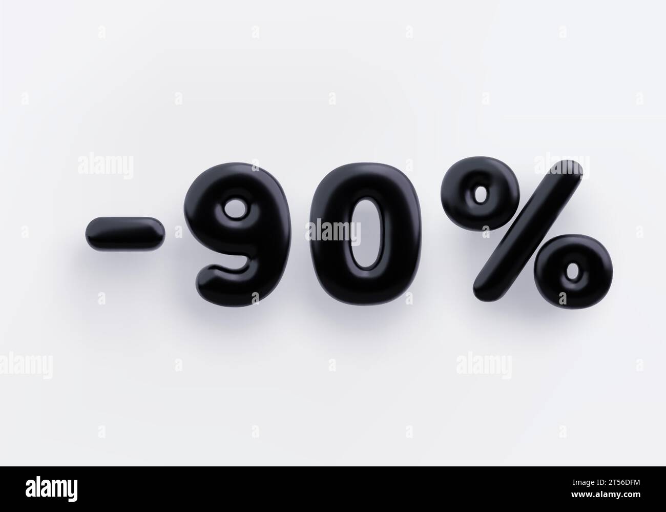 Black 3D discount sign minus 90 percent on a white background Stock ...