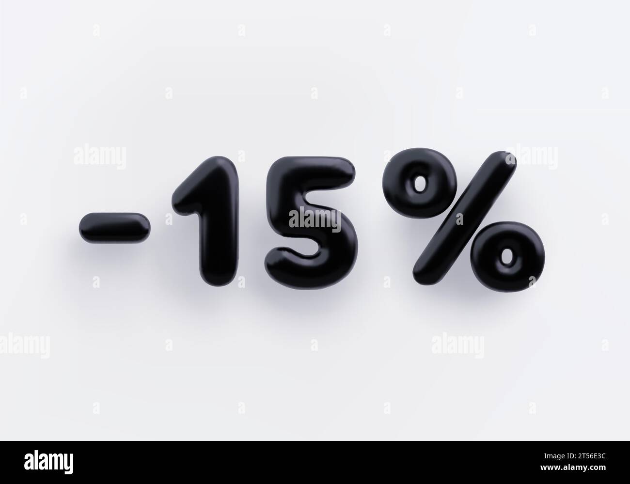 Black 3D discount sign minus 15 percent on a white background Stock ...