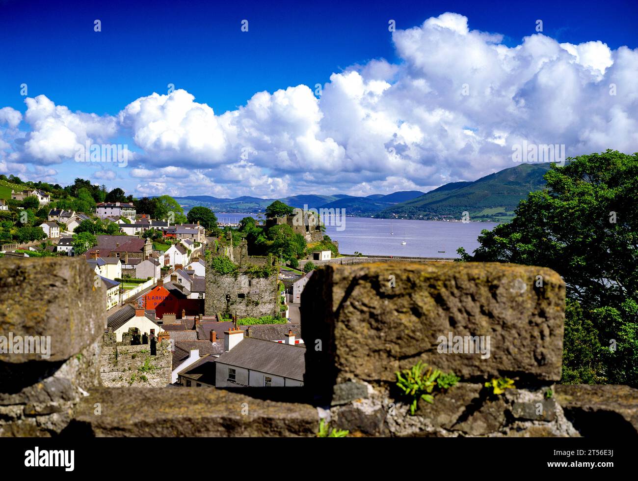 View from the top of Carlingford Visitor centre with the Mint, Taaffes ...