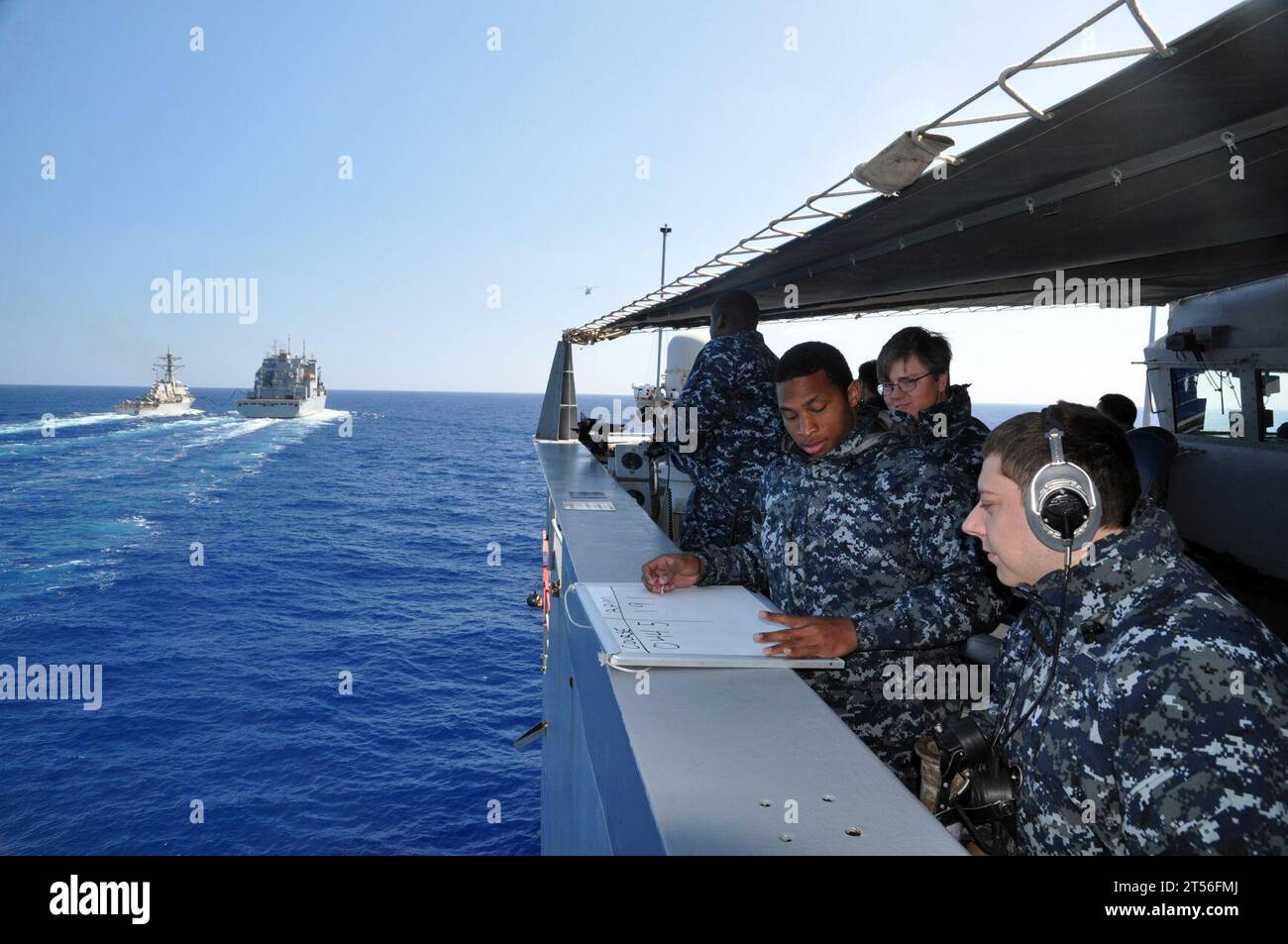 REPLENISHMENT AT SEA, Sailors, U.S. Navy, UNREP, USNS Robert E. Peary ...