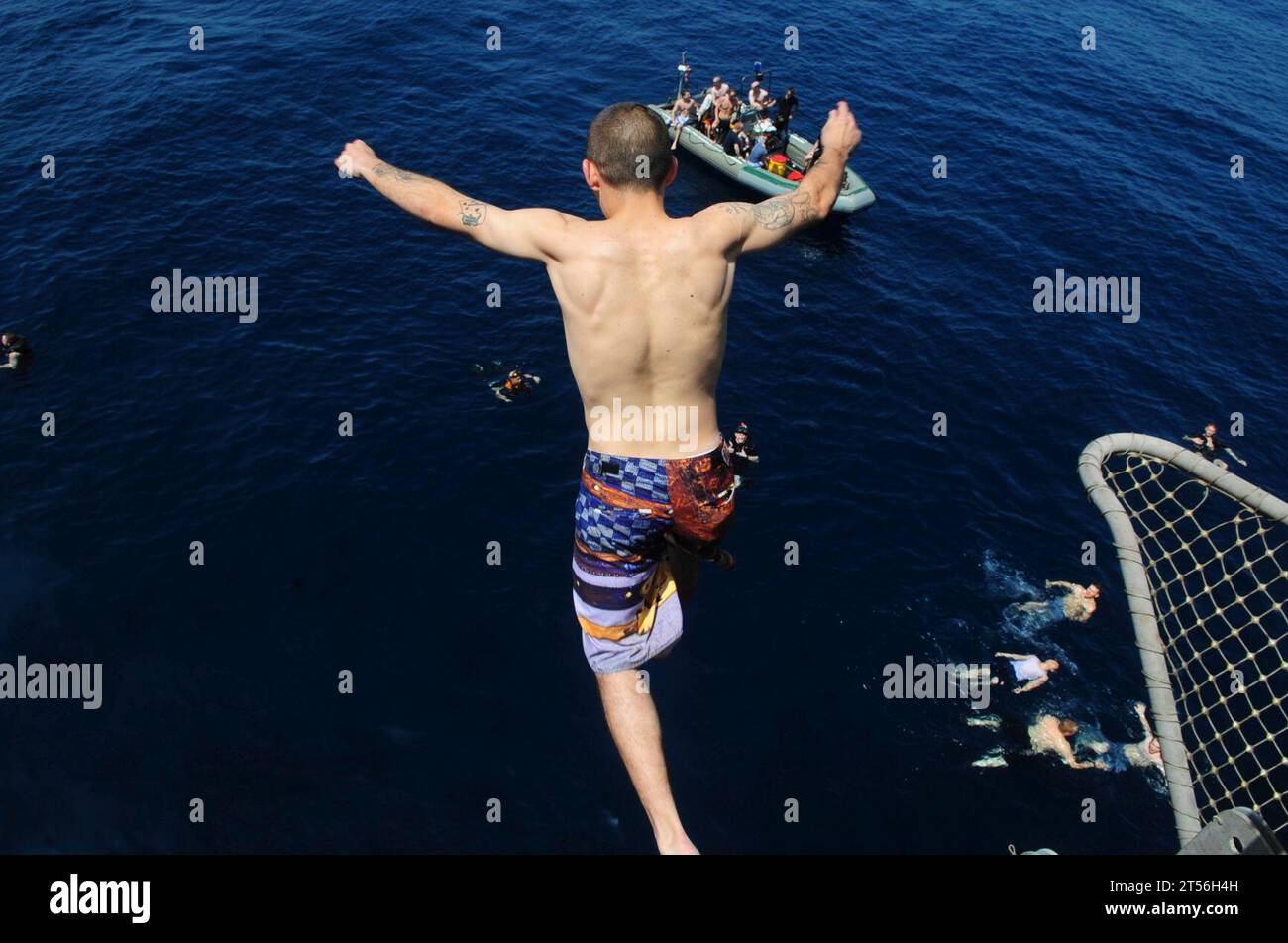 Sailors, swim call, U.S. Navy, USS George H.W. Bush (CVN 77 Stock Photo ...