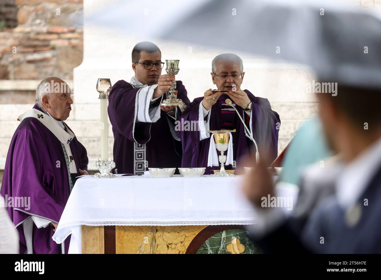 Rome, Italy. 02nd Nov, 2023. Italy, Rome, Pope Francis says mass for ...