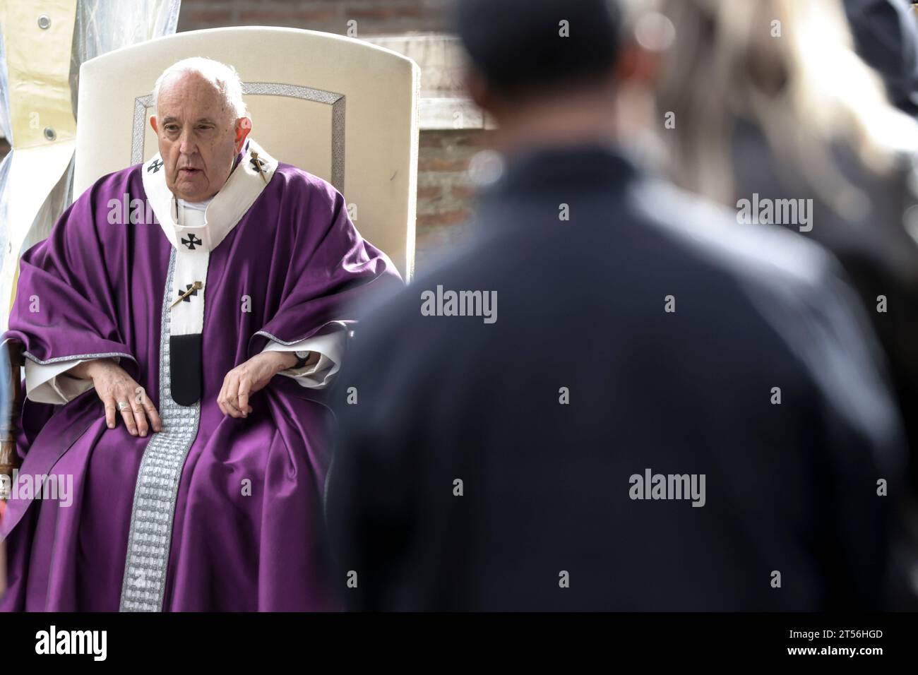 Rome, Italy. 02nd Nov, 2023. Italy, Rome, Pope Francis says mass for ...