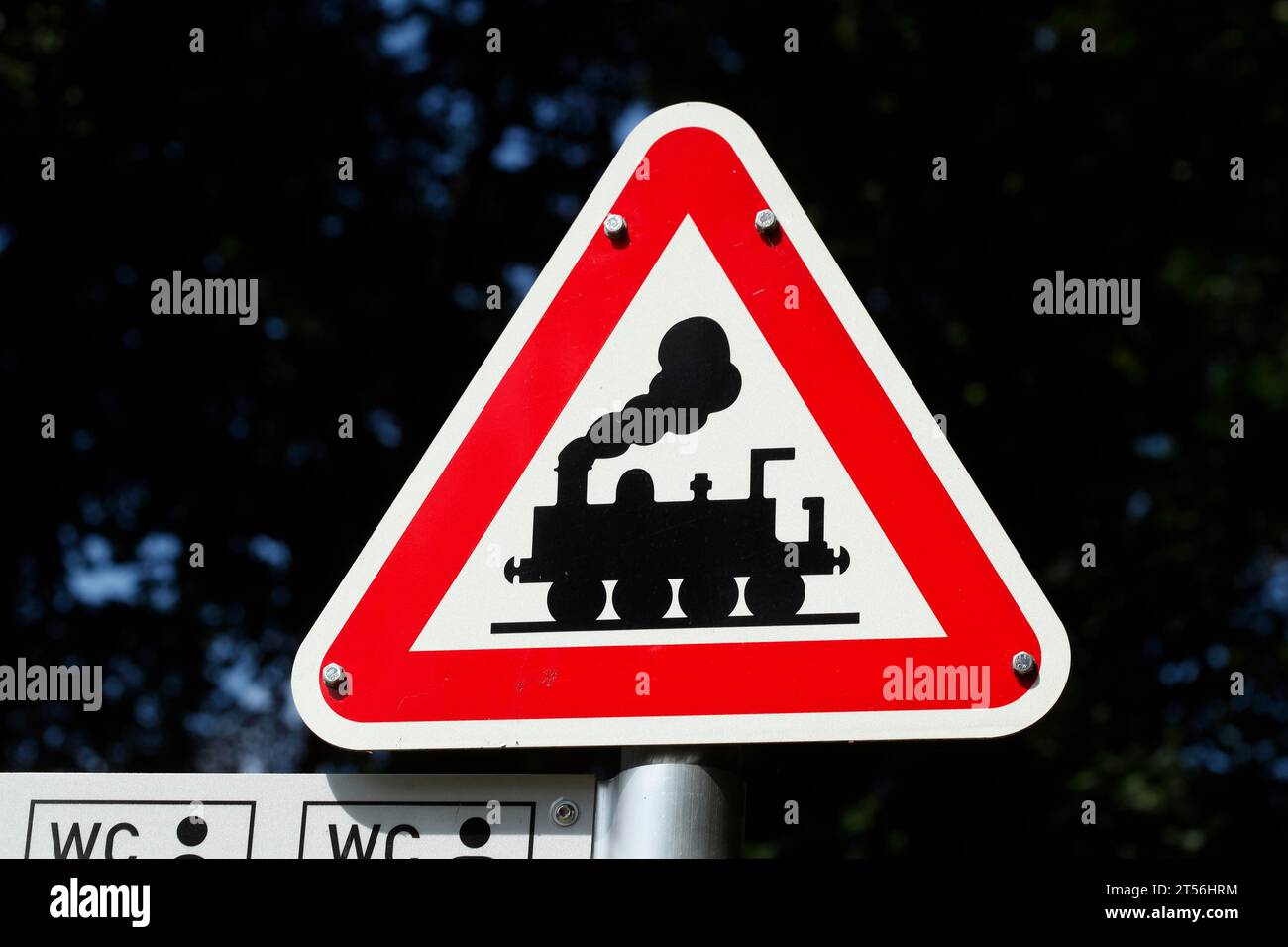 Danger sign, traffic sign rail traffic, warning sign, Germany Stock ...
