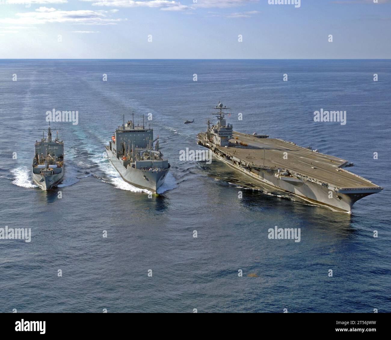 ship, usns mount baker, uss theodore roosevelt, vertrep Stock Photo - Alamy