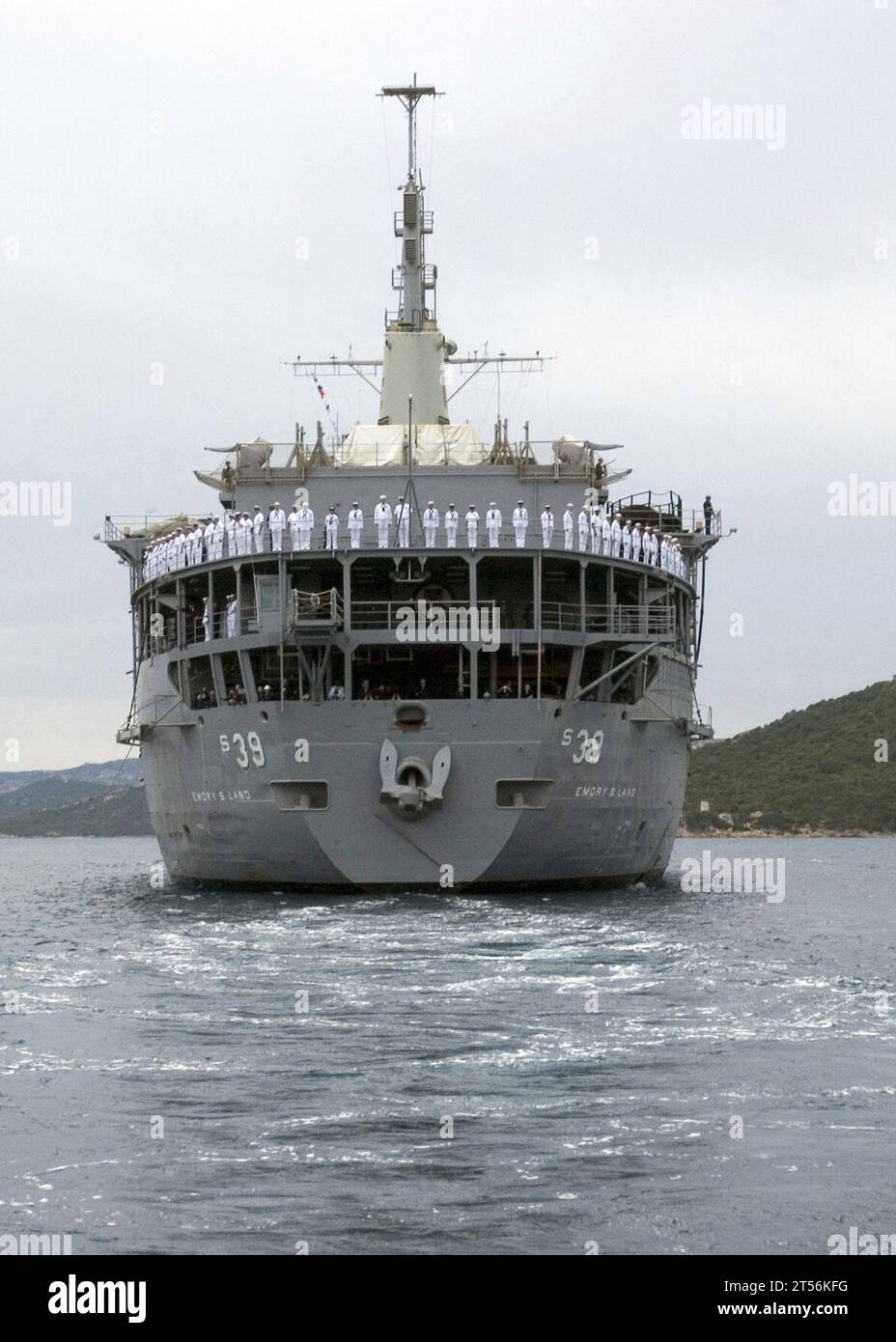 Submarine tender USS Emory S. Land (AS 39 Stock Photo - Alamy