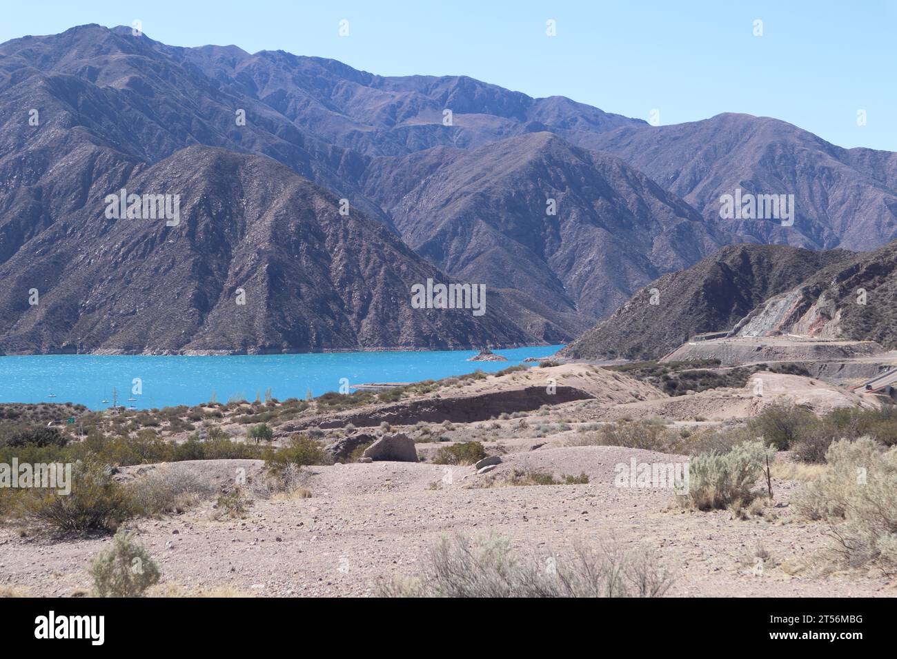 View of the Potrerillos Dam, Mendoza, Argentina Stock Photo - Alamy