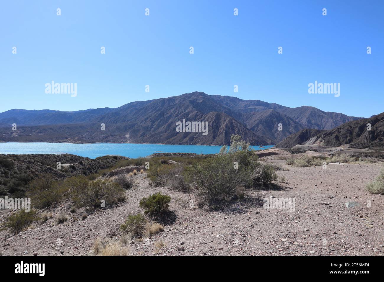 View of the Potrerillos Dam, Mendoza, Argentina Stock Photo - Alamy