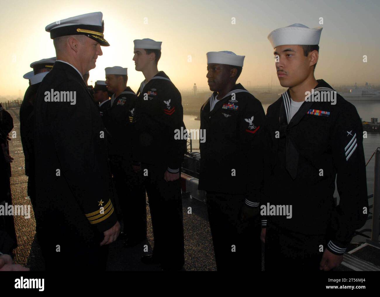 uniform inspection, USS Bonhomme Richard Stock Photo - Alamy