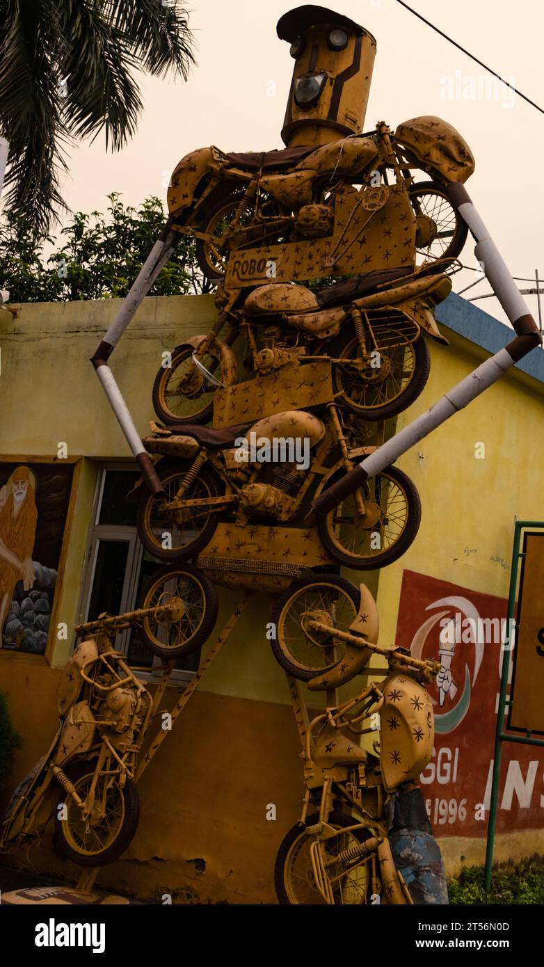 Model made of Scraped motor cycles Stock Photo - Alamy