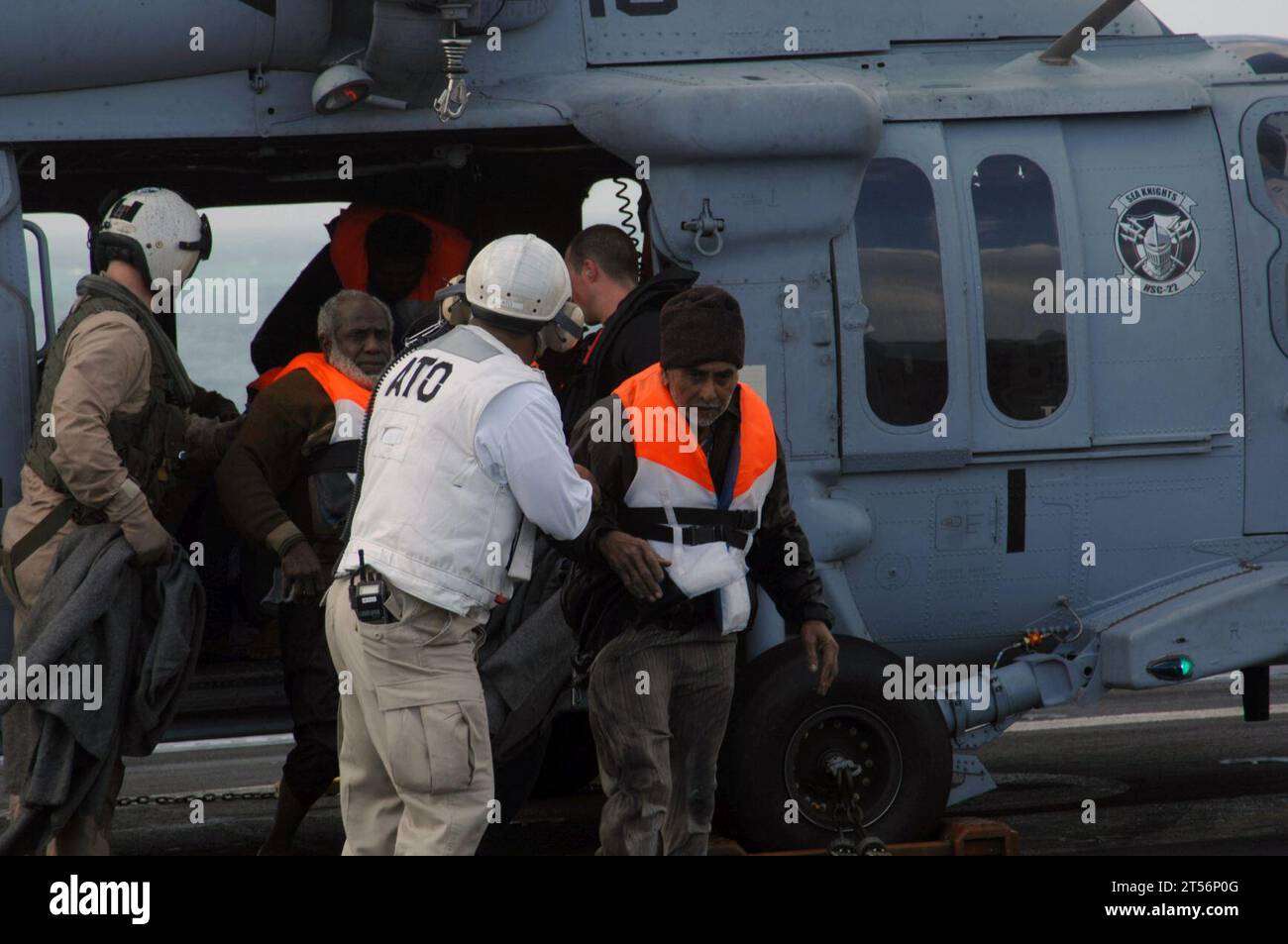fast combat support ship USNS Arctic (T-AOE 8), flight deck, Helicopter ...
