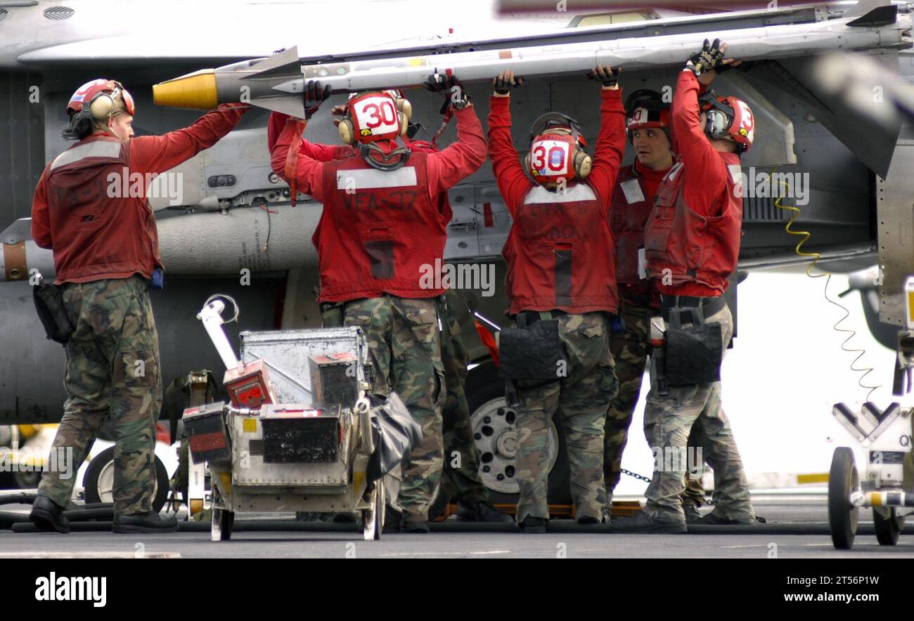 AIM-9M Sidewinder air-to-air missle, Carrier Air Wing (CVW) 3, F/A-18E ...