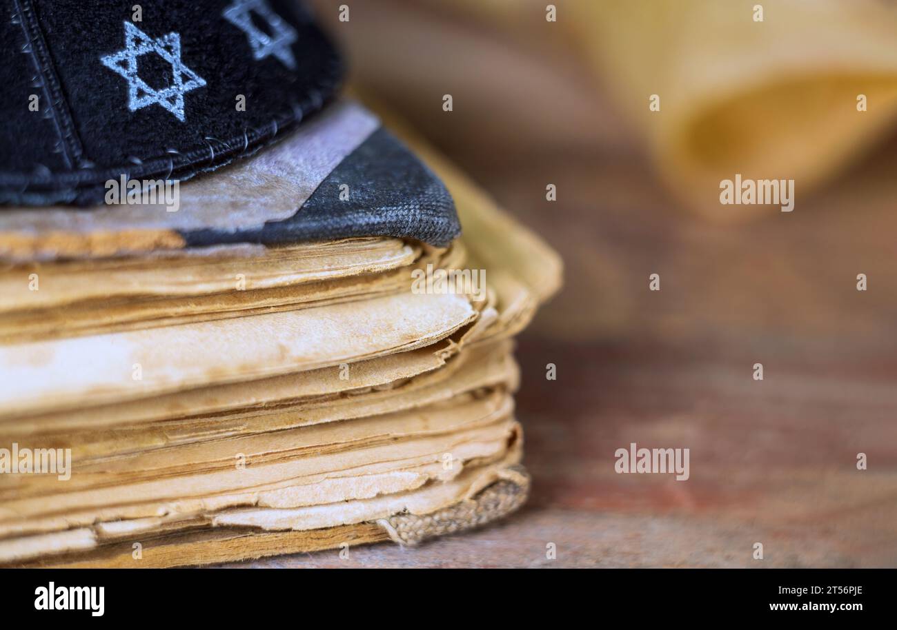 Jewish holiday festival at shofar prayer book kippah celebrating holly ...